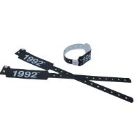 China Blue PVC Vinyl Wristband Bracelets for Events Festivals 250x25mm Custom Logo for sale