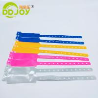 China Neon PVC Wristbands 250x25mm One Time Use Custom Logo Waterproof Festival ID for sale