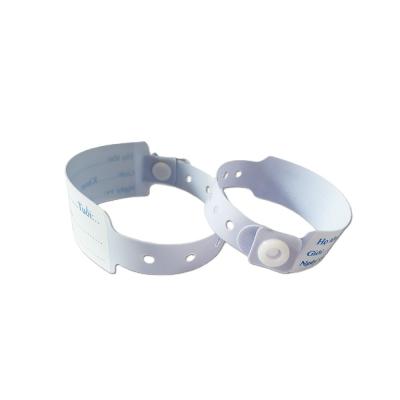 China Skin Friendly PVC RFID Baby Wristband 170x18mm Waterproof Anti Allergy Hospital ID for sale