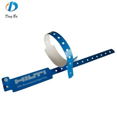 China Waterproof Plastic ID Wristband 250x25mm One-Time Use Ticket Identification Bracelet for sale