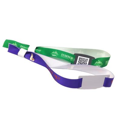 China Custom Festival Fabric RFID Bracelet 350x15mm Waterproof Wristband for Events for sale