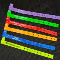China Waterproof RFID Neon PVC Wristband 250x25mm Custom Festival Bracelet for sale