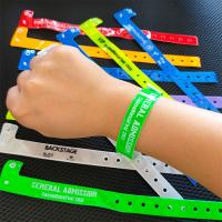 China Waterproof RFID Neon PVC Wristband 250x25mm Custom Festival Bracelet for sale