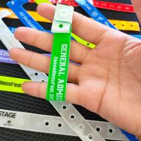 China Waterproof RFID Neon PVC Wristband 250x25mm Custom Festival Bracelet for sale
