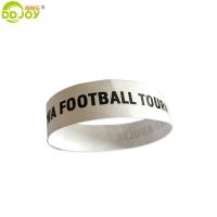 China Tyvek Wristbands 250x19mm Tear Resistant Disposable Paper Armband for Events Parties for sale