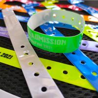 China Waterproof RFID Neon PVC Wristband 250x25mm Custom Festival Bracelet for sale
