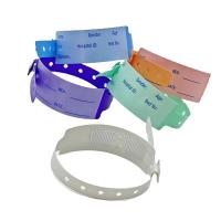 China Blue PVC RFID Wristband 250x25mm with Custom Logo for Newborn Baby Identification for sale