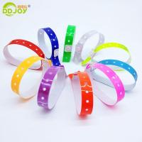 China Neon Color PVC Reflective Wristband 250x25mm 250x16mm Disposable Party VIP Bangle for Event Entrance for sale
