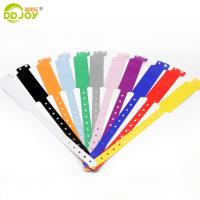 China Yellow PVC Vinyl ID Bracelet Wristband 250x25mm Waterproof One-Off Festival Wristband for sale