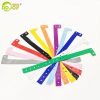 China Yellow PVC Vinyl ID Bracelet Wristband 250x25mm Waterproof One-Off Festival Wristband for sale