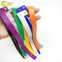 China Yellow PVC Vinyl ID Bracelet Wristband 250x25mm Waterproof One-Off Festival Wristband for sale