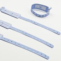 China Blue PVC RFID Wristband 250x25mm with Custom Logo for Newborn Baby Identification for sale