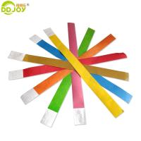 China Custom Tyvek Paper Wristbands 250x25mm 250x19mm Waterproof Adhesive Closure for Events for sale