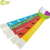 China Custom Tyvek Paper Wristbands 250x25mm 250x19mm Waterproof Adhesive Closure for Events for sale