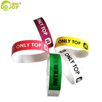 China Custom Tyvek Paper Wristbands 250x25mm 250x19mm Waterproof Adhesive Closure for Events for sale