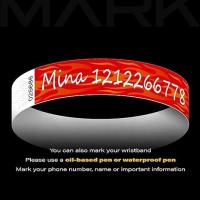 China Custom Tyvek Paper Wristbands 250x25mm 250x19mm Waterproof Adhesive Closure for Events for sale