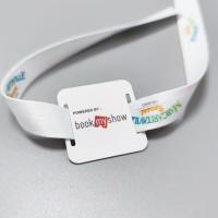 China Custom Logo Satin Fabric RFID Wristbands 350x15mm for Guest VIP Vendor Media Staff Artist for sale