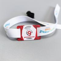 China Custom Logo Satin Fabric RFID Wristbands 350x15mm for Guest VIP Vendor Media Staff Artist for sale