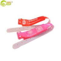 China Neon Color PVC Reflective Wristbands 250x25mm Wide Shape Disposable Plastic Lock Custom ID Event Party for sale