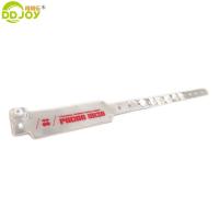 China Neon Color PVC Reflective Wristbands 250x25mm Wide Shape Disposable Plastic Lock Custom ID Event Party for sale