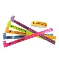 China Blue Reflective PVC Vinyl ID Wristband 250x25mm Custom Logo Printing Waterproof Tear Resistant for sale