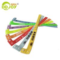 China Blue Reflective PVC Vinyl ID Wristband 250x25mm Custom Logo Printing Waterproof Tear Resistant for sale
