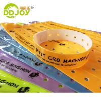 China Blue Reflective PVC Vinyl ID Wristband 250x25mm Custom Logo Printing Waterproof Tear Resistant for sale