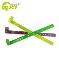 China Blue Reflective PVC Vinyl ID Wristband 250x25mm Custom Logo Printing Waterproof Tear Resistant for sale