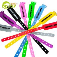 China Custom Logo PVC Vinyl Wristbands 250x25mm for Amusement Park Events Waterproof for sale