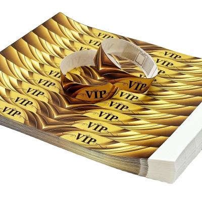 China Custom Logo Tyvek RFID NFC Sticker Wristband 250x25mm for Events for sale