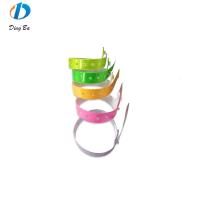 China Custom Logo Printed Vinyl Wristband 250mm x 25mm Plastic Festival Bracelet for Parks for sale