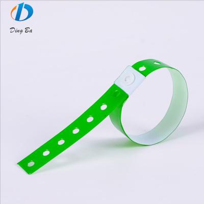 China Custom PVC Wristband 250mm x 25mm Adjustable Soft Vinyl Entry Band for Events Parties for sale
