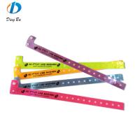 China Custom PVC Wristband 250mm x 25mm Adjustable Soft Vinyl Entry Band for Events Parties for sale