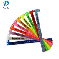 China Custom PVC Wristband 250mm x 25mm Adjustable Soft Vinyl Entry Band for Events Parties for sale
