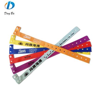 China Custom Logo Orange PVC Wristbands 250x25mm for Events Festival Disposable Waterproof for sale