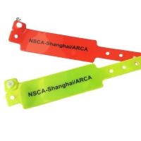 China Custom Fluorescent RFID Wristband 250mm x 25mm Waterproof Admission Ticket Bracelet for sale