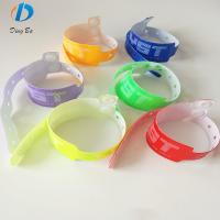 China Custom Fluorescent RFID Wristband 250mm x 25mm Waterproof Admission Ticket Bracelet for sale