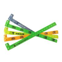 China Neon PVC L Shape Wristband 250x16mm Adjustable Fluorescent Film for Events for sale