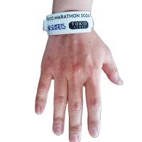 China Custom Plastic Wristband 250x25mm Promotional Gift Bracelet Anti-Allergy Yellow for sale