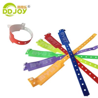 China Custom Neon PVC Wristband 250x25mm Wide Shape Waterproof Festival Wristband for sale