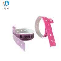 China Red Vinyl PVC Wristband 250x25mm Adult Size VIP Pass Admission Event ID Bracelet for sale
