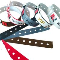 China Custom Waterproof Plastic Wristband 250x25mm for Events Festivals Parks Durable for sale