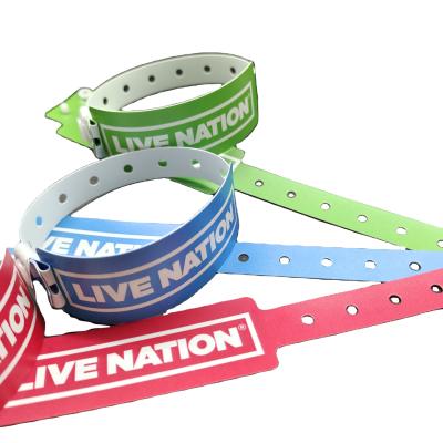 China PVC Vinyl Wristbands 250x25mm Wide Shape for Events Custom Logo and Free Design for sale