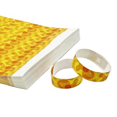 China Custom Printed Tyvek DuPont Paper Wristband 250x19mm Waterproof for Amusement Park Entry for sale