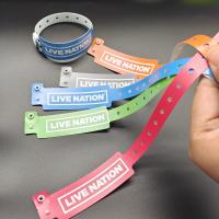 China PVC Vinyl Wristbands 250x25mm Wide Shape for Events Custom Logo and Free Design for sale