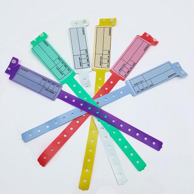China 170x18mm Child Size Writable PVC Wristband for Hospital Clinic One Time Use for sale