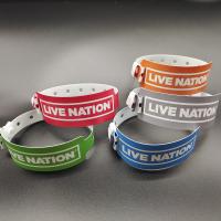 China PVC Vinyl Wristbands 250x25mm Wide Shape for Events Custom Logo and Free Design for sale