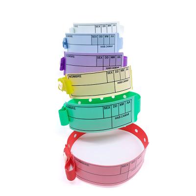 China Custom Logo PVC Wrist Band 250x25mm Disposable Vinyl Bracelets for Hospital Identification for sale