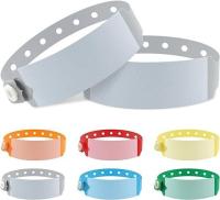 China Custom PVC Vinyl Wristbands 250x25mm Rainbow Colors Anti-Lost for Events Festivals for sale