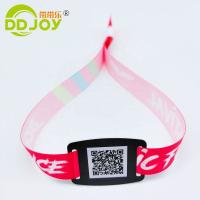 China Custom RFID Woven Fabric NFC Wristband 350x15mm for Access Control Events for sale